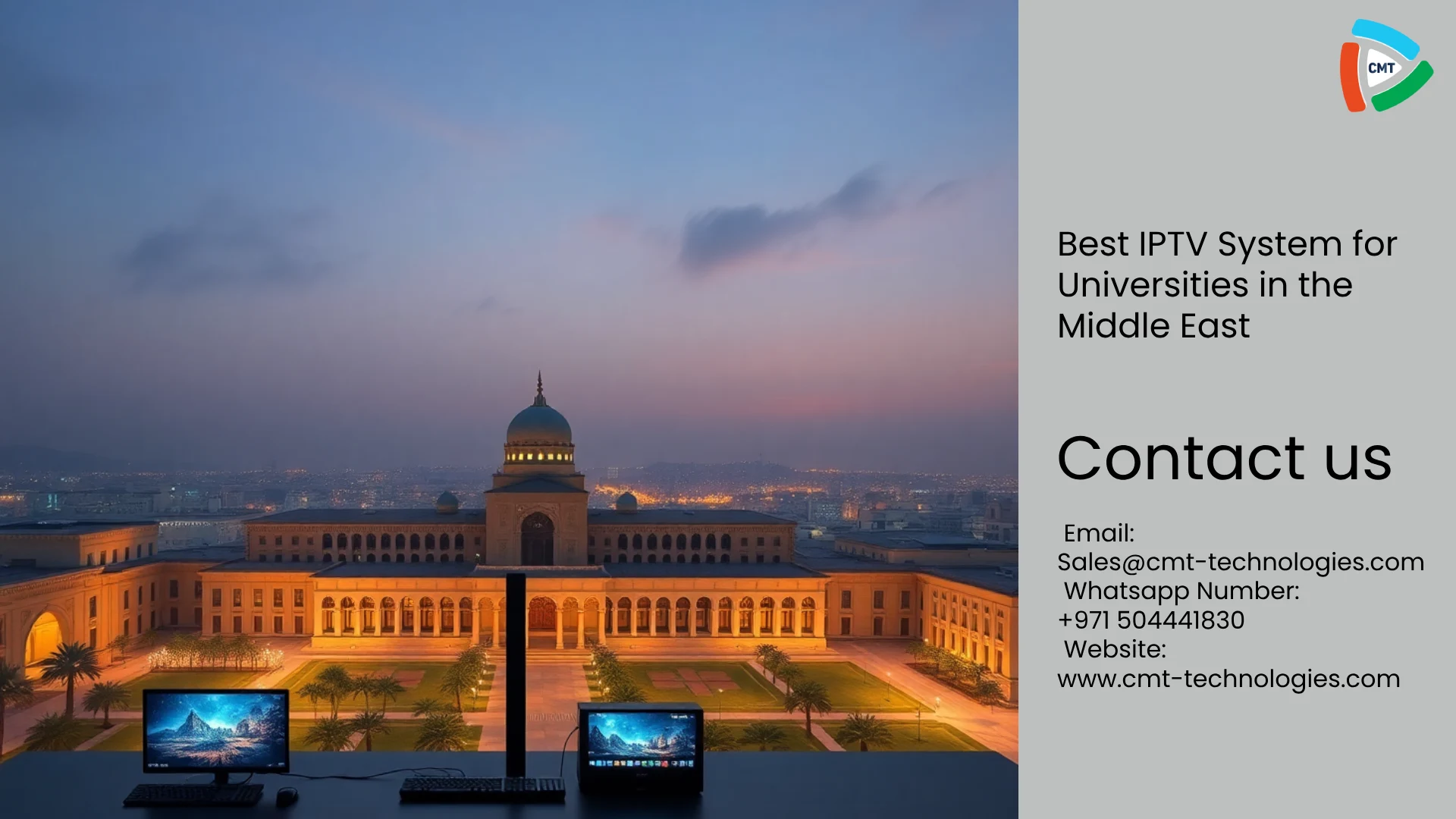 Best IPTV System for Universities in the Middle East - CMT Technologies